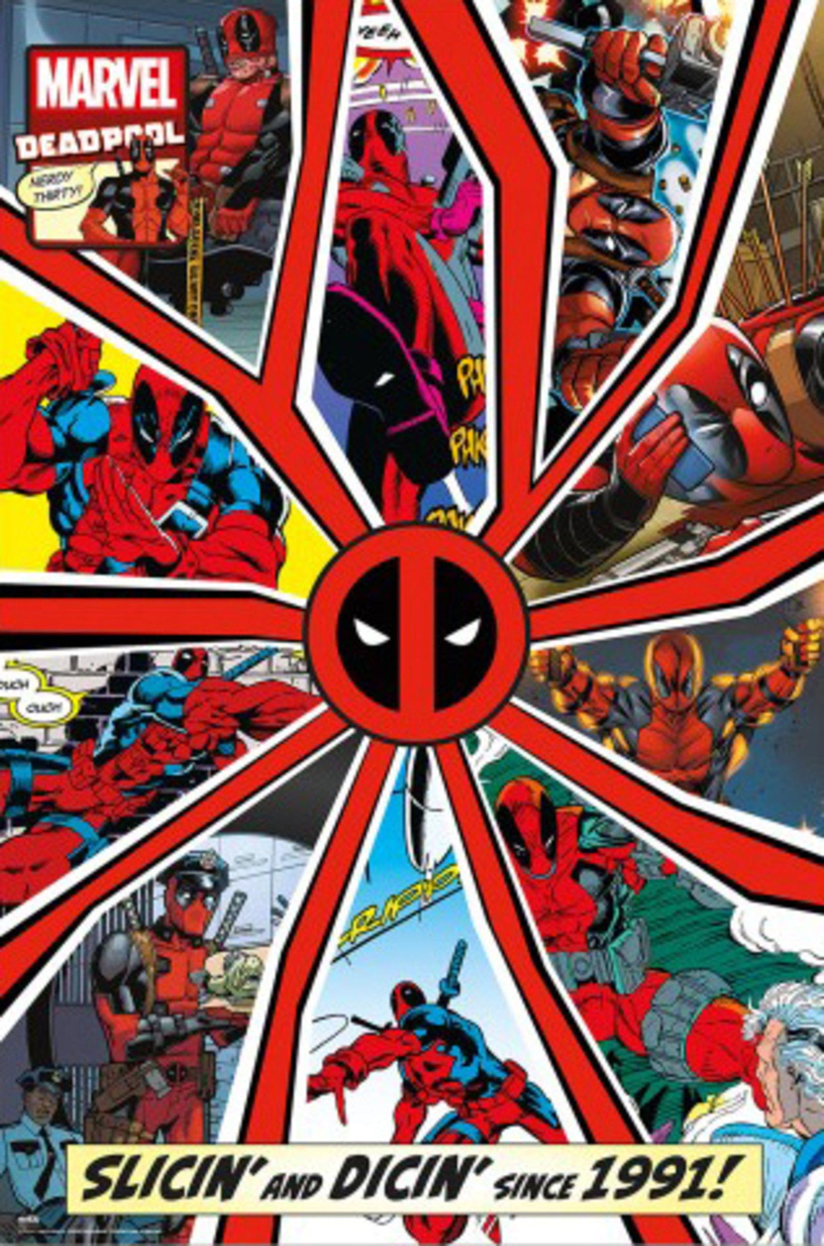 Poster et Affiche Marvel Deadpool Comic 30 Years 61x91,5cm ...