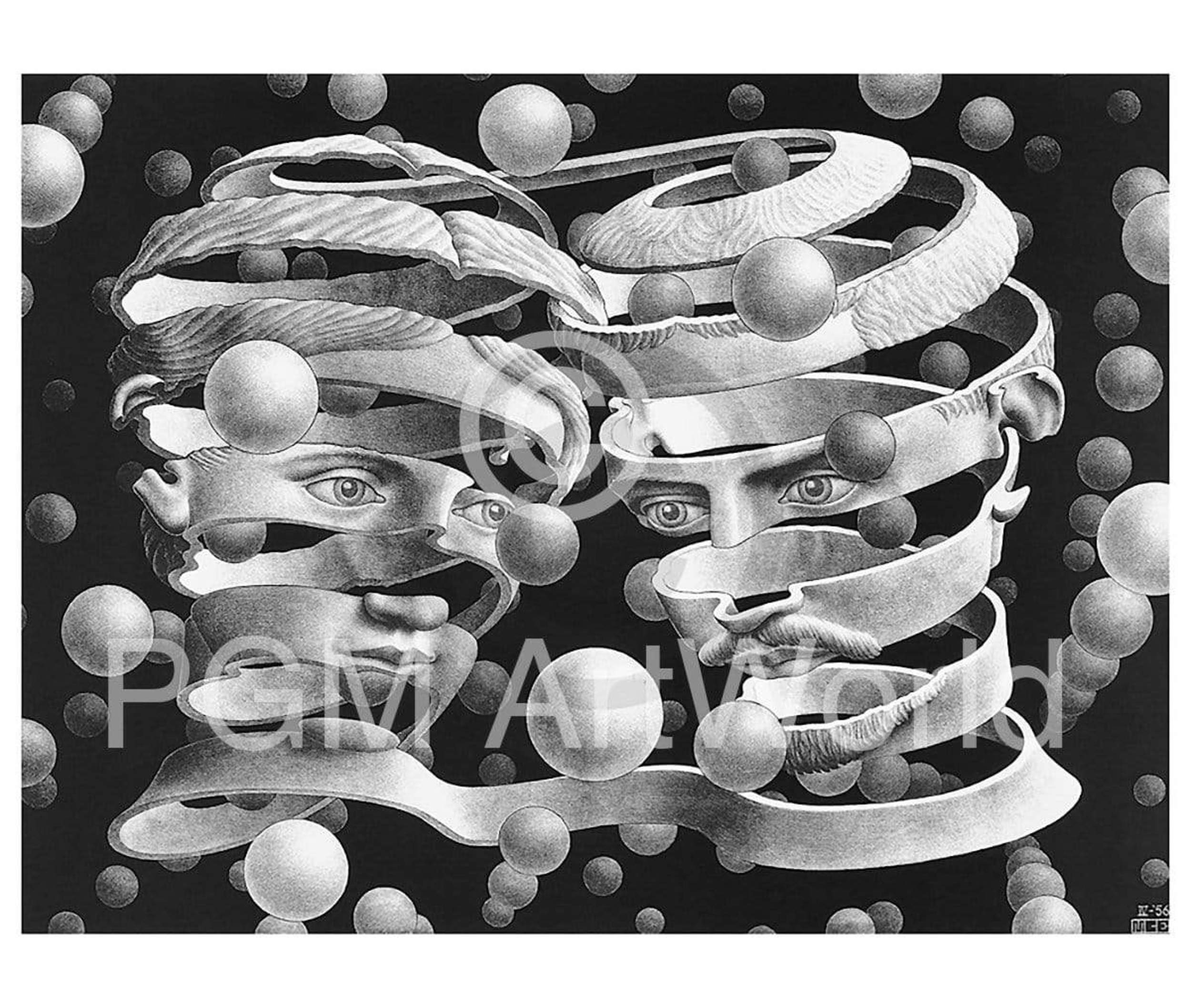 Affiche Art Escher Band ohne Ende 65x55cm | Yourdecoration.fr