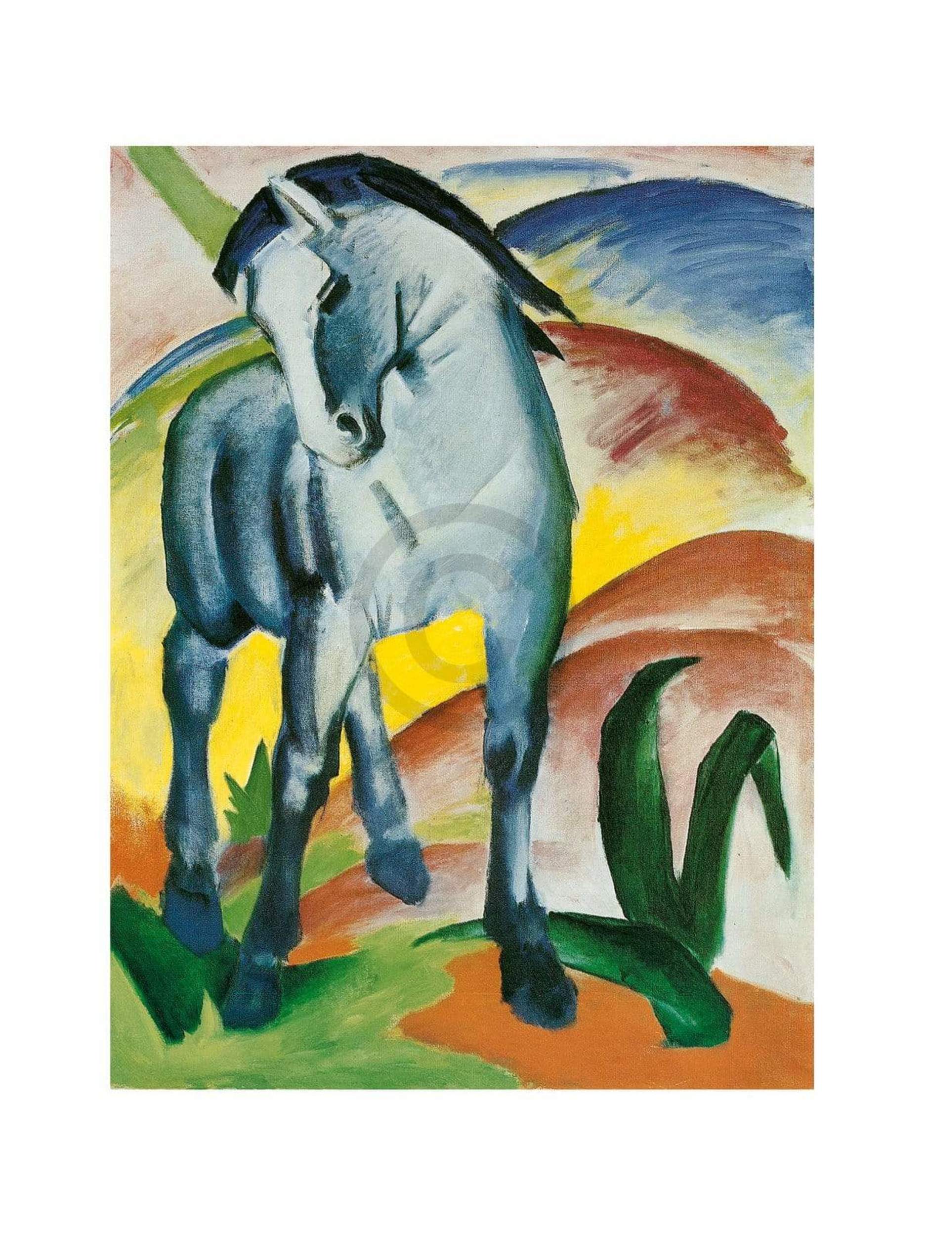 Affiche Art Franz Marc Blaues Pferd I Monaco 60x80cm | Yourdecoration.fr